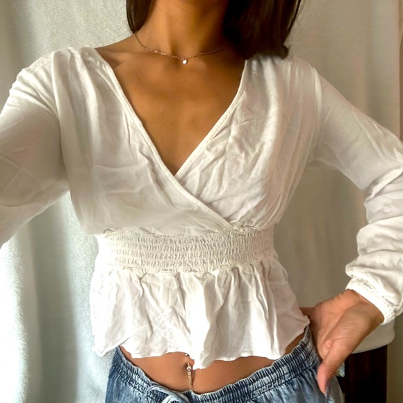 Express | Tops | Express White Ruffled Crop Top | Poshmark